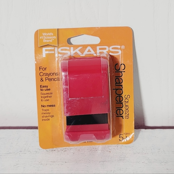 Fiskars | Office | Fiskars Squeeze No Mess Pencil And Crayon Sharpener ...